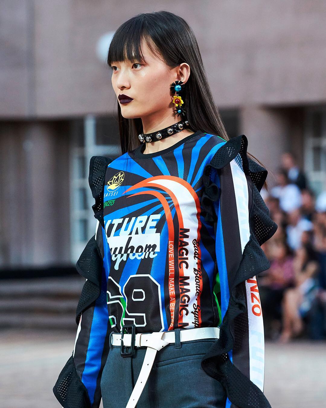@KENZO: The Hyper Graphic KENZO print featured on Look 10's silk top is ...