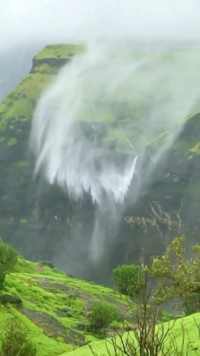 Canon Photography: Strong winds causing a waterfall to be upside down ...