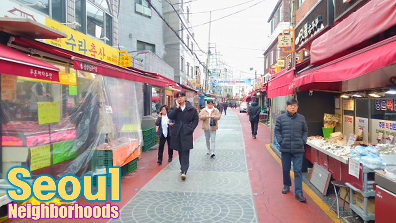 Seoul, Korea - Walking Tour of Neighborhood - 4K - Sadang 4-dong ...