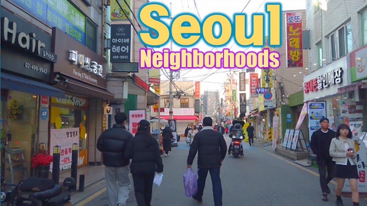 Seoul, Korea - Walking Tour of Neighborhood - 4K - Hwayang-dong ...