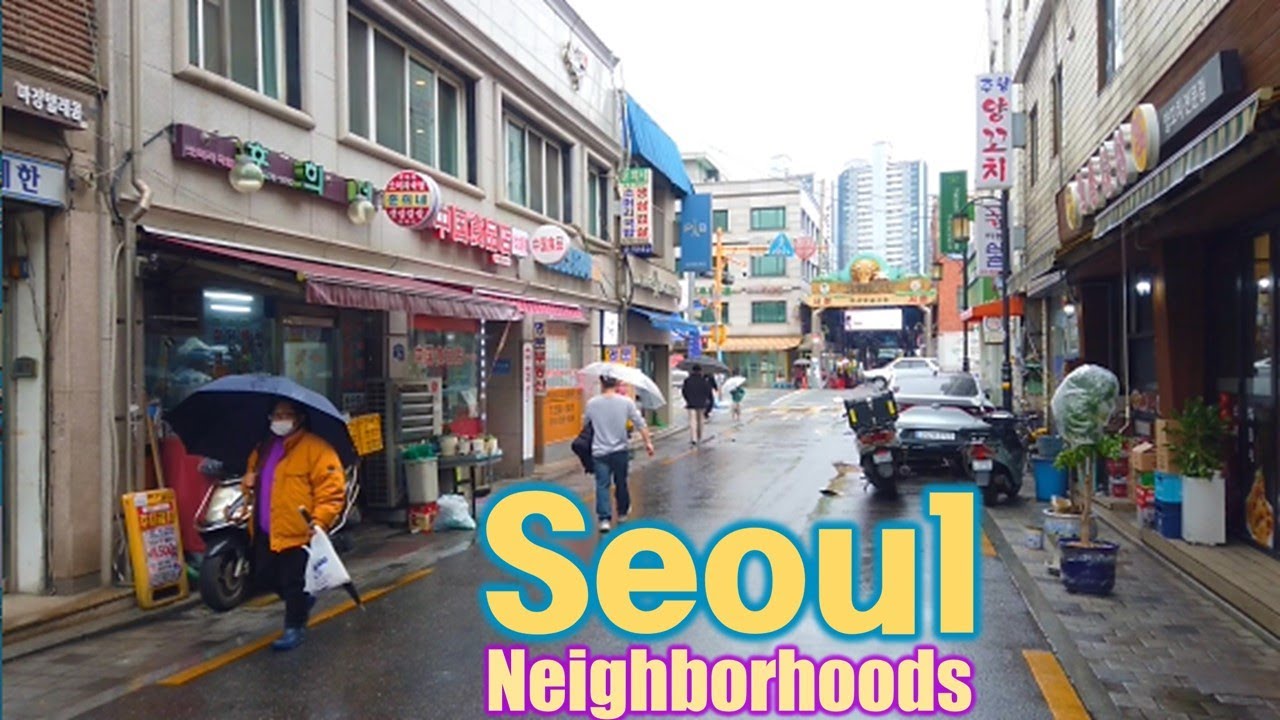 Seoul, Korea - Walking Tour of Neighborhood - 4K - Majang-dong ...