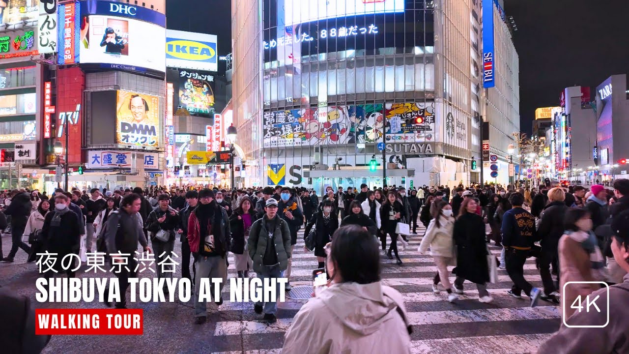 Shibuya Tokyo at Night (夜の東京渋谷) : Walking Tour (4K / ASMR) - Ciao Nihon