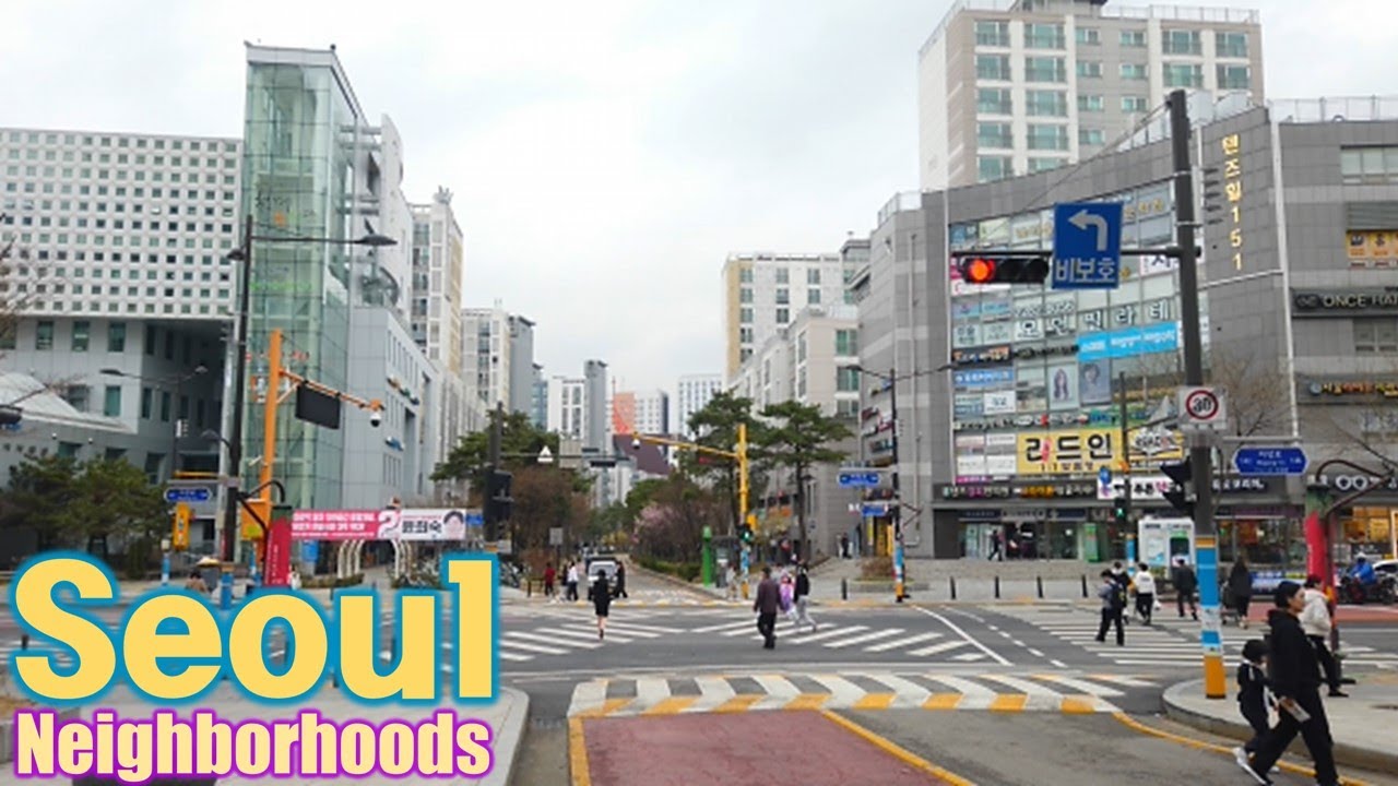Seoul, Korea - Walking Tour of Neighborhood - 4K - Wangsimni doseon ...