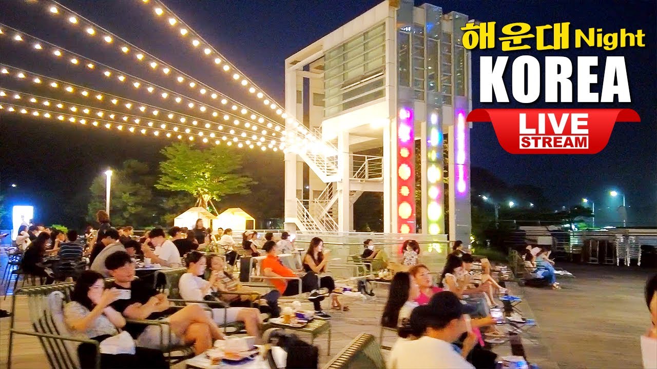 Night walk in Korea ️‍🔥 Burning Beach street tour in Busan | Korea ...