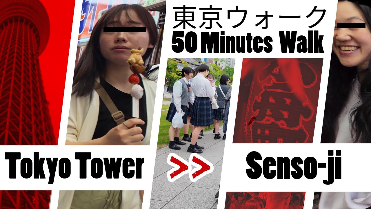 [4K Tokyo Walk 東京ウォーク] Tokyo Skytree 東京スカイツリー to Sensō-ji Temple 浅草寺 ♥ ...