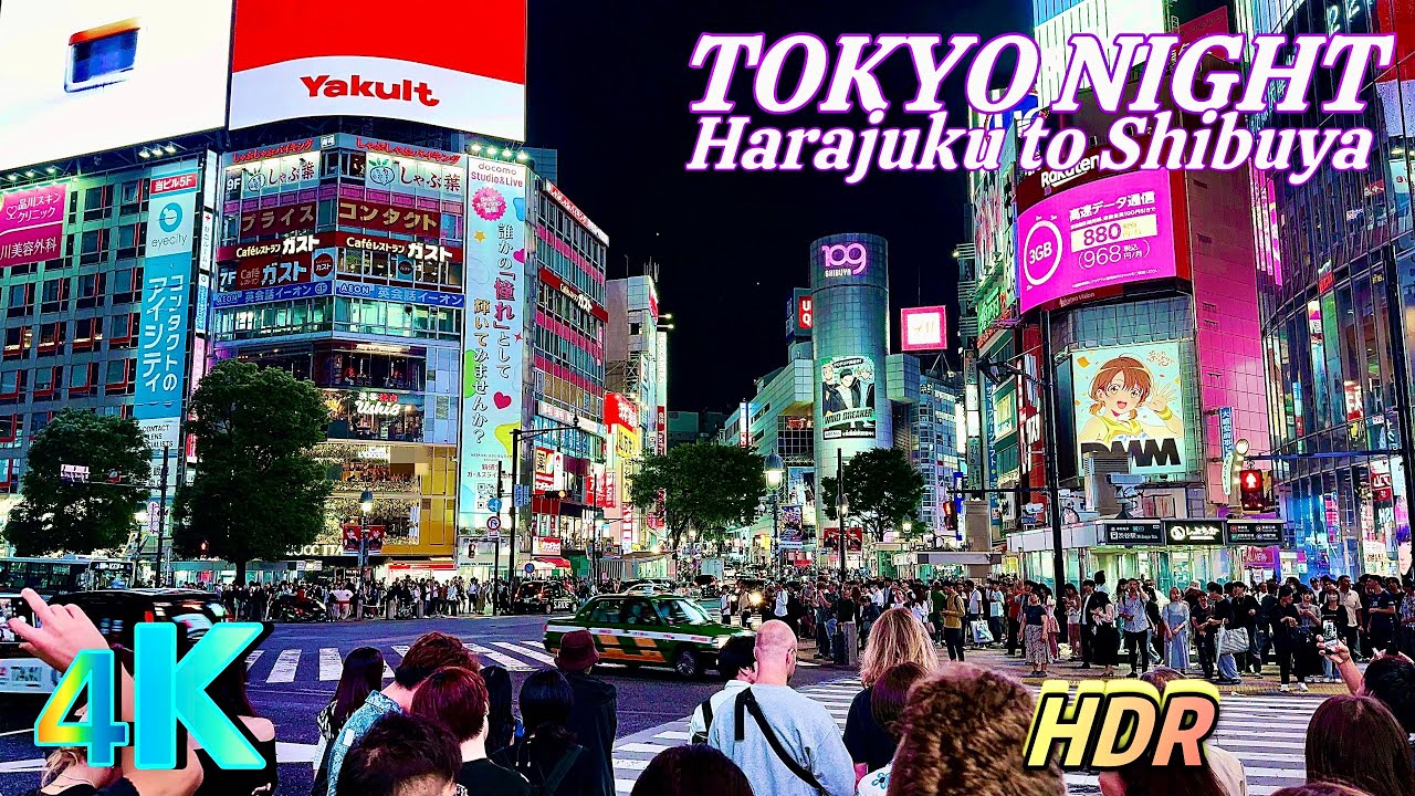 【4K HDR】Harajuku to Shibuya Night Walk - [Tokyo Night Walk] (原宿• 渋谷 • 東京)🌅🇯🇵【東京徒歩】 - Ciao Nihon
