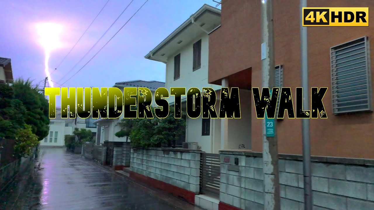 Walking in Japan’s Thunderstorm: Rain, Lightning, and Thunder All ...