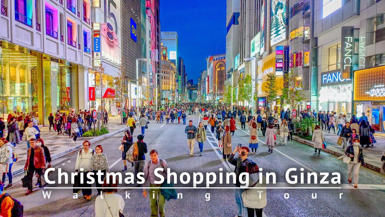 Tokyo Christmas Shopping in Ginza Walking Tour - Tokyo Japan [4K/HDR/Binaural] - Ciao Nihon