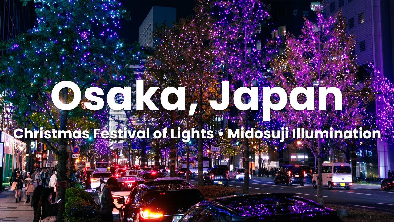 Osaka Japan's Christmas Festival of Lights 🎄 Midosuji Illumination ...