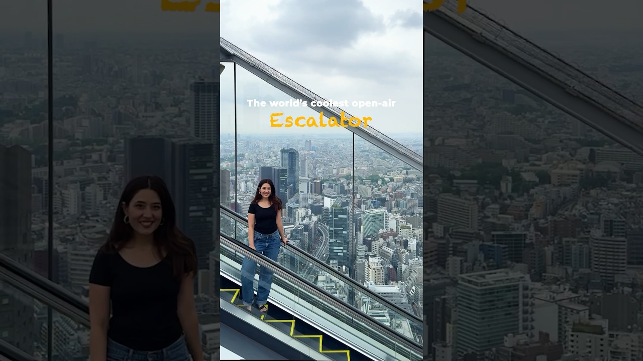 World’s coolest Escalator in Japan at the height of 229m | 📍 Shibuya ...