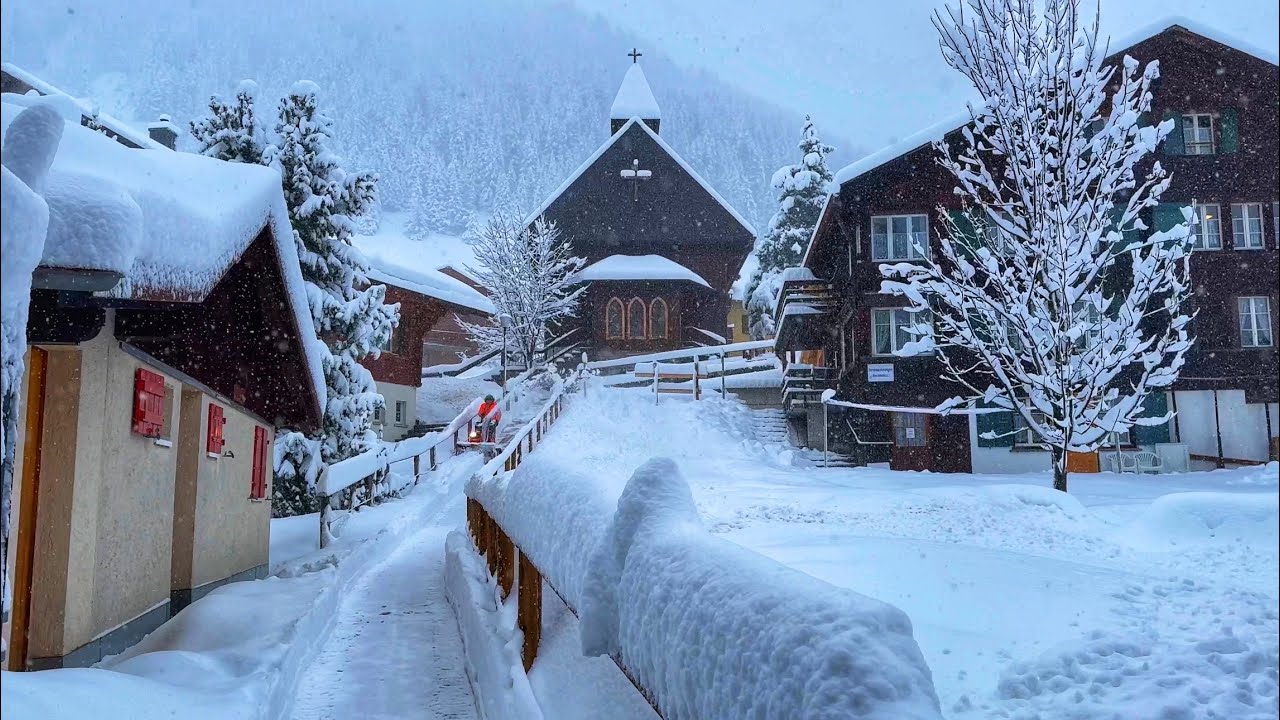 Life in Switzerland countryside in heavy snowfall storm - life in ...