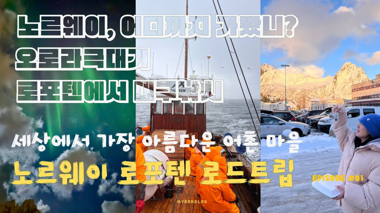 노르웨이 로포텐 여행 Ep1 로포텐 6박7일 로드트립 오로라 극대기라구 숙소 바로 앞에서 오로라 본 썰 로포텐 대구낚시 리얼바이킹 체험 전통가옥 로부어