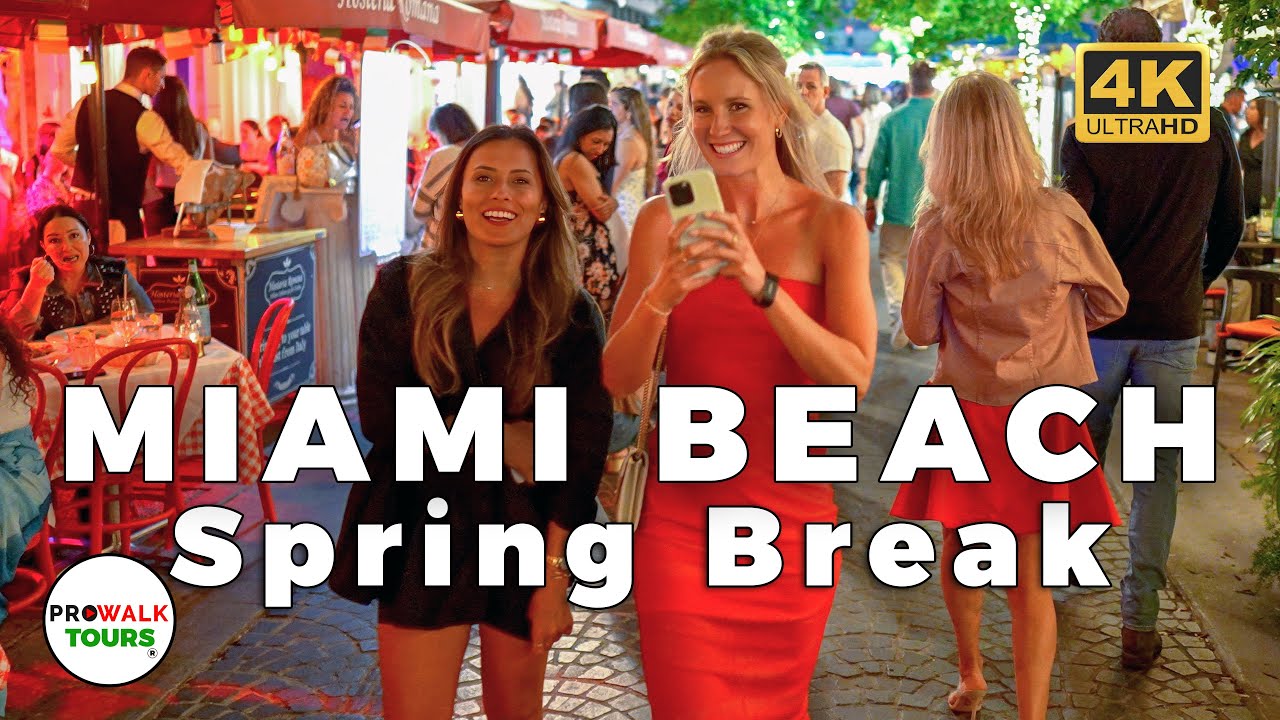 Miami South Beach Spring Break 2025 Night Walk 4K 60fps - Ciao Nihon