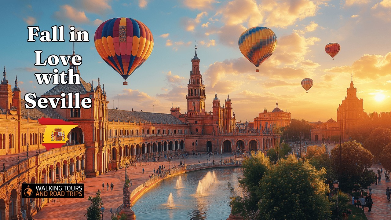 Seville Spain Walking Tour - Discover Historic Landmarks & Beautiful Parks - Relaxing 4K ASMR ...