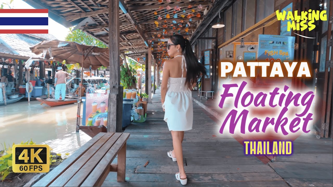 🛶 Exploring the Famous PATTAYA FLOATING MARKET | Thai Food and Crafts [4K] | Thailand Walking ...