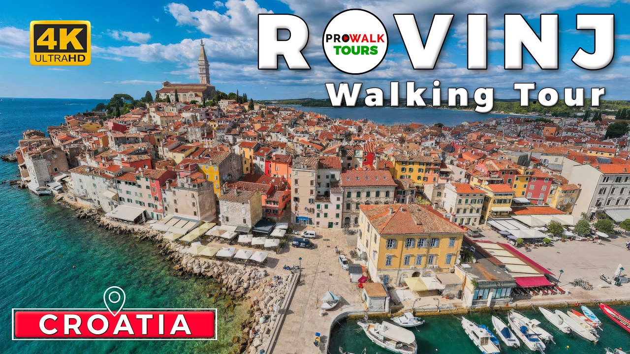 Croatia Walking Tour 🇭🇷 | Full Rovinj City Walk with Drone Intro ...
