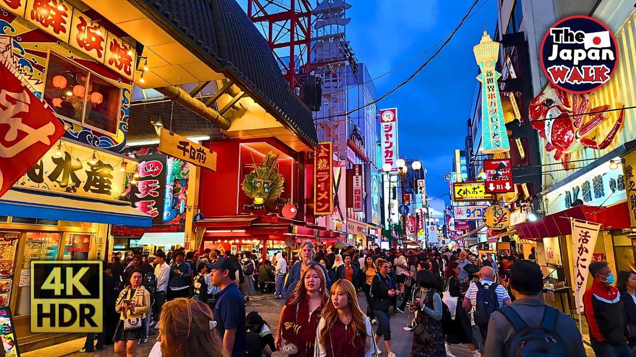 Dotonbori to Denden Town to Shin Sekai | Walking Tour | 4K | HDR Fix (Re-upload) - Ciao Nihon