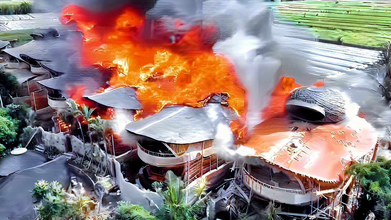 Fire at Ulaman Eco Luxury Resort Bali, Indonesia | 16 Villas Destroyed😱 ...