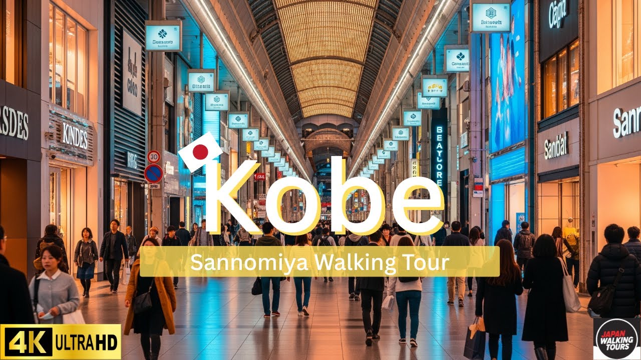 【4K HDR】🇯🇵 Kobe, Japan Walking Tour: Sannomiya Center Street | Feel the ...