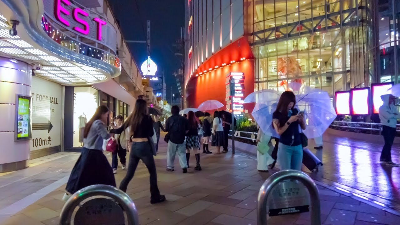 🇯🇵 Japan Walking Tour - Osaka Rain Night Walk | 4K HDR - Ciao Nihon